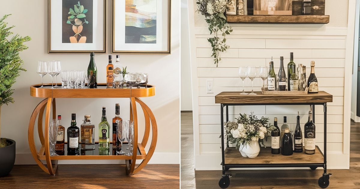 10 DIY Wooden Bar Cart Ideas for Every Style - WoodWorkly