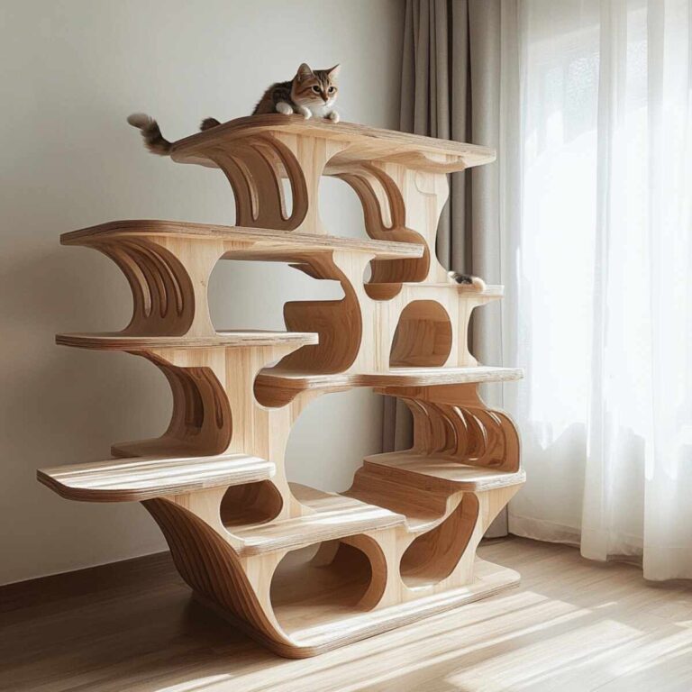 12 DIY Wooden Cat Tree Ideas You Can Build at Home
