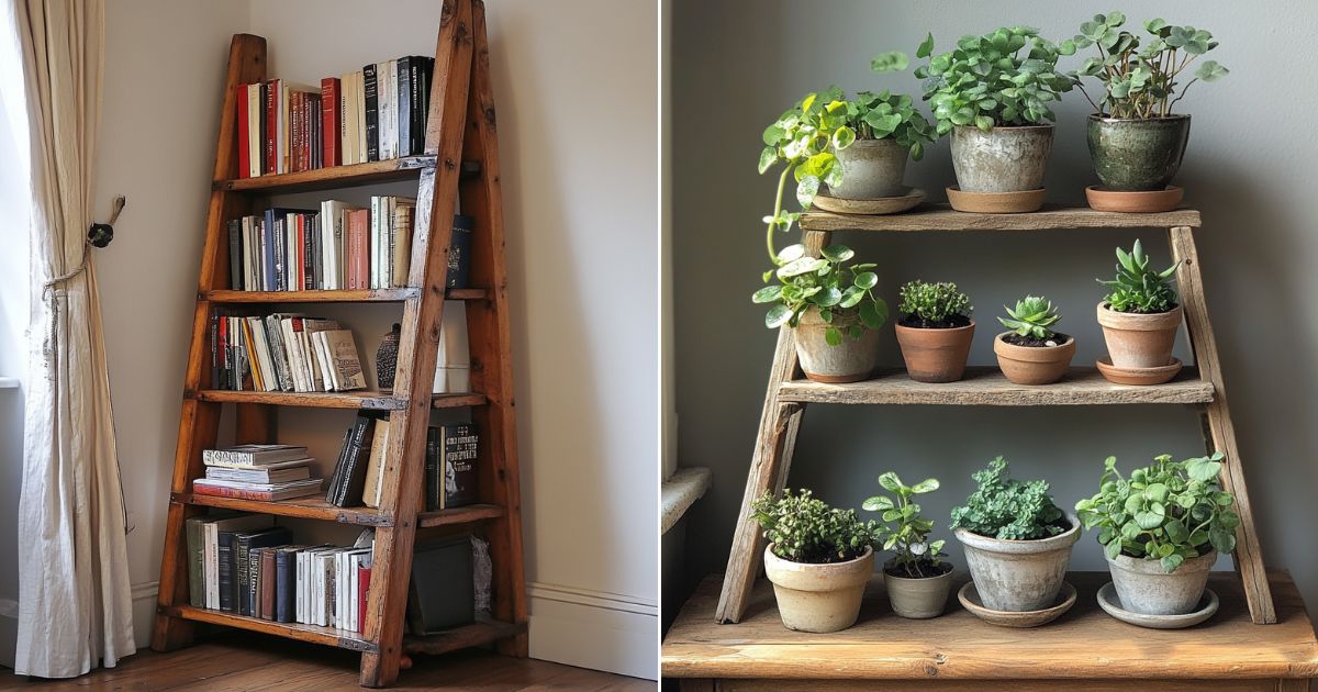 11 Creative Upcycled Wooden Ladder Ideas for Home Decor