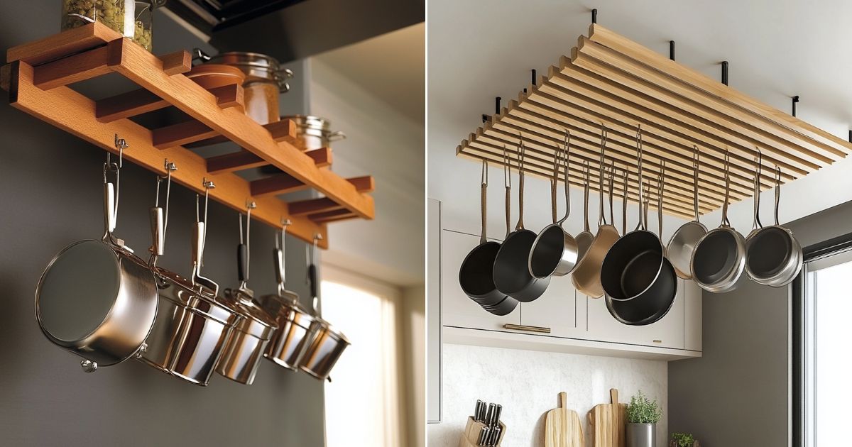 10 Creative Wooden Pot Rack Ideas You Can Build Yourself