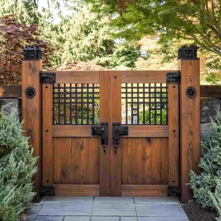 12 Charming Wooden Driveway Gate Ideas for a Welcoming Entrance