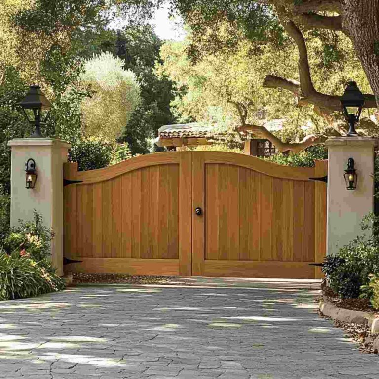 12 Charming Wooden Driveway Gate Ideas for a Welcoming Entrance