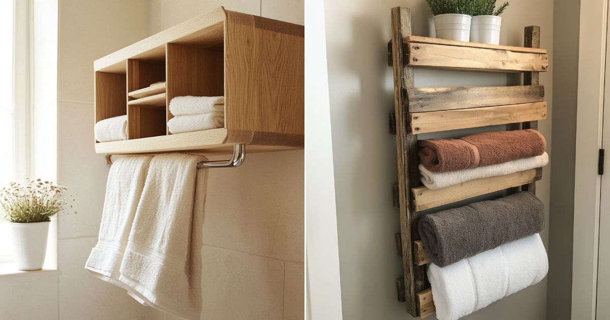 12 DIY Wooden Towel Rack Ideas for Every Bathroom Style